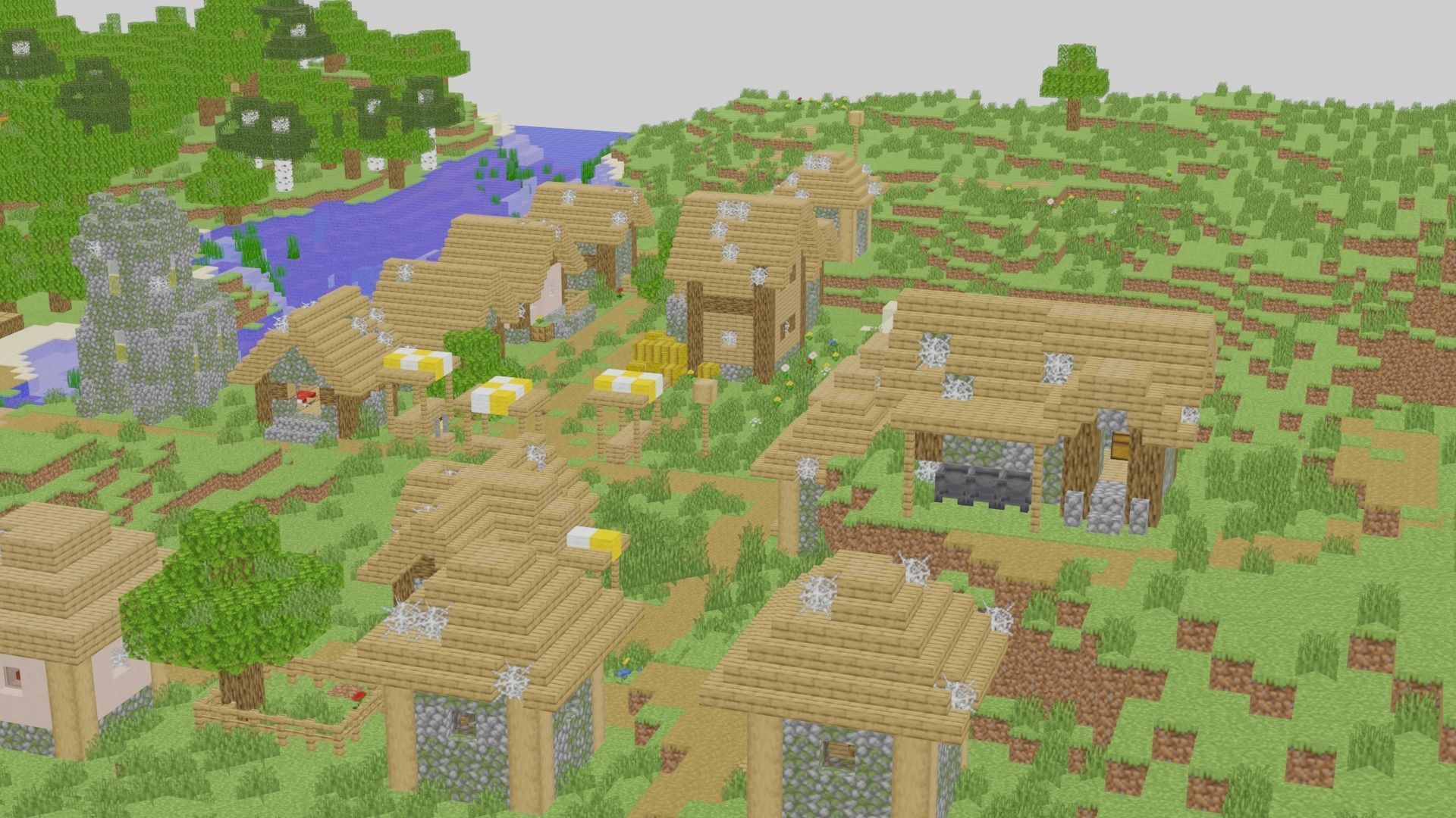 Minecraft Village 3D model | CGTrader