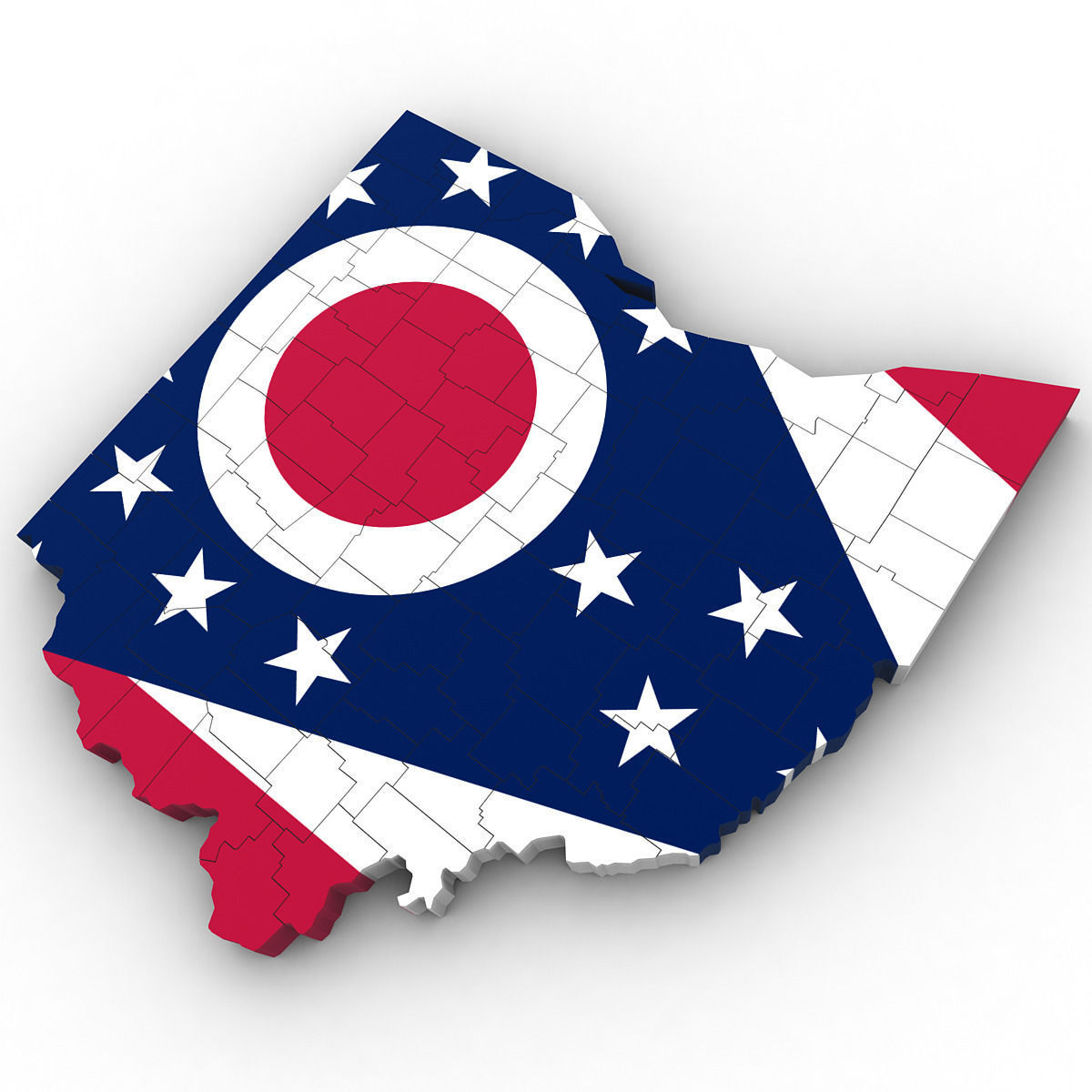 Ohio Political Map 3D | CGTrader