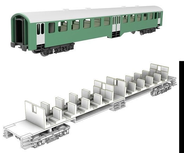 Bah regional train wagon of MAV - TT scale 3D model 3D printable | CGTrader