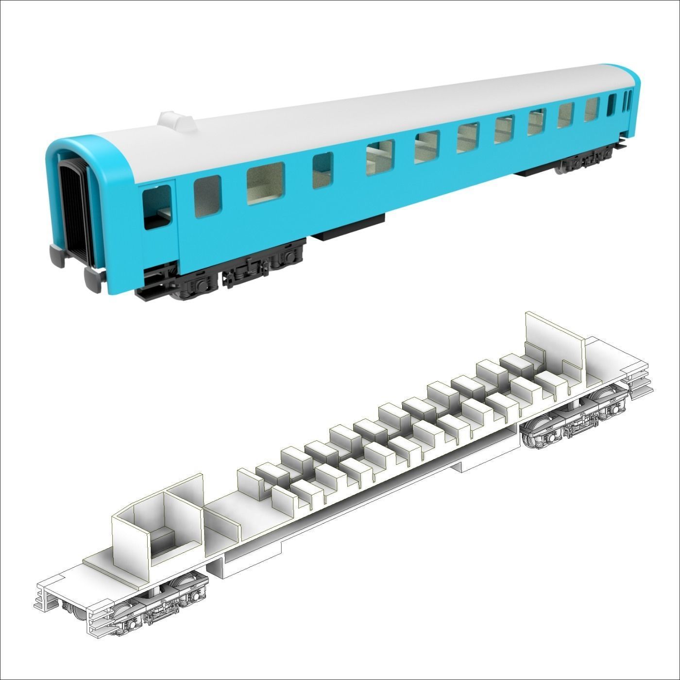 WR200 dining car of MAV - TT scale 3D model 3D printable | CGTrader