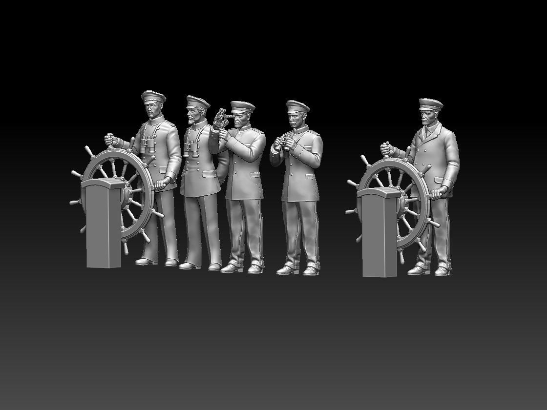 captain and offecers of sailing ship 3D model 3D printable | CGTrader
