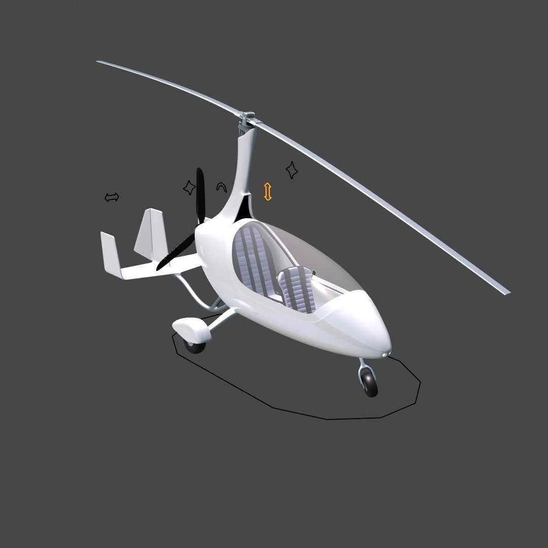 Autogyro Calidus like Rigged 3D model rigged | CGTrader