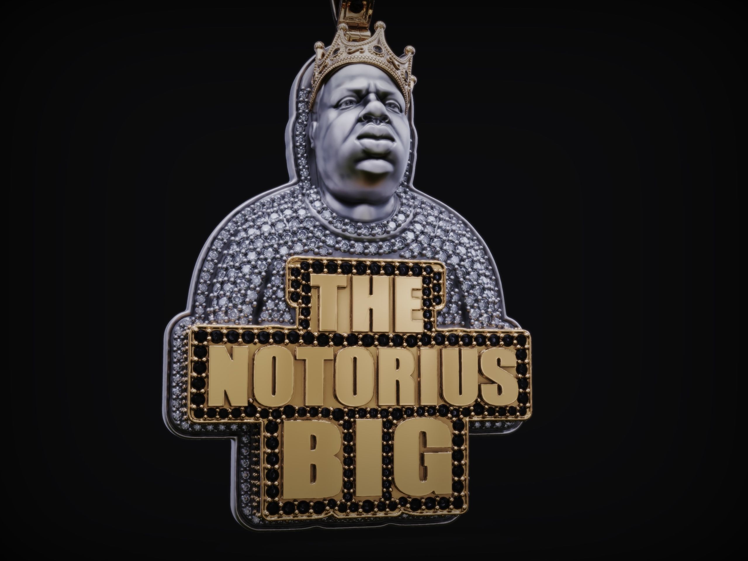 Full dimond Pendat Notorious BIG 3D model 3D printable | CGTrader