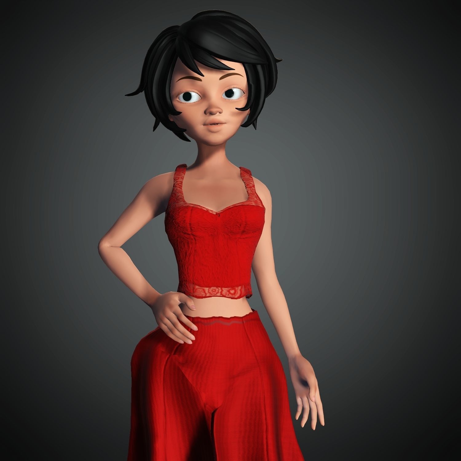 Dancer Girl Cartoon Character Toons Blender Maya Iclone 3D model ...