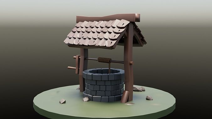 stylized water well 3D model | CGTrader