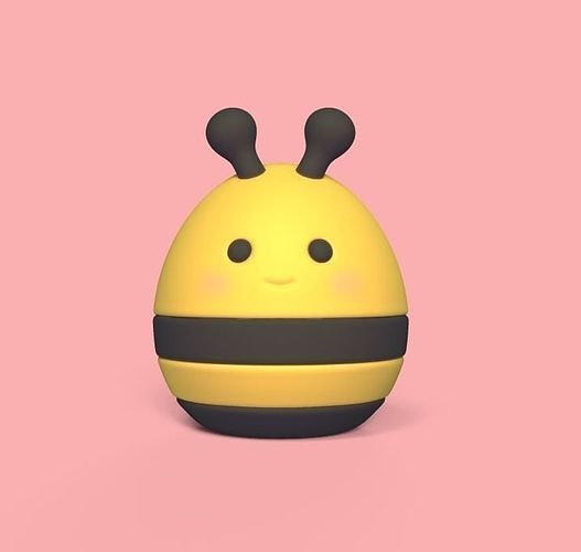Round Bee 3D model 3D printable | CGTrader