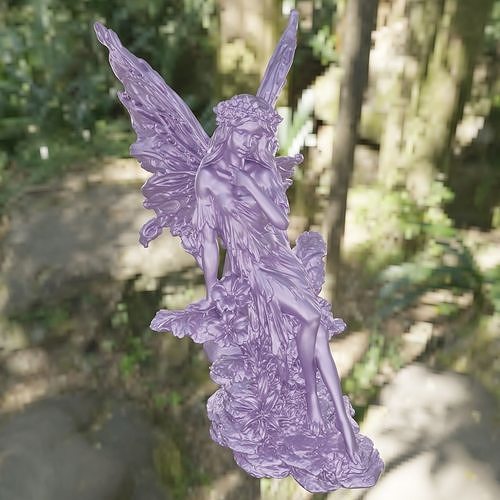 Fairy statue in woods 3D model 3D printable | CGTrader