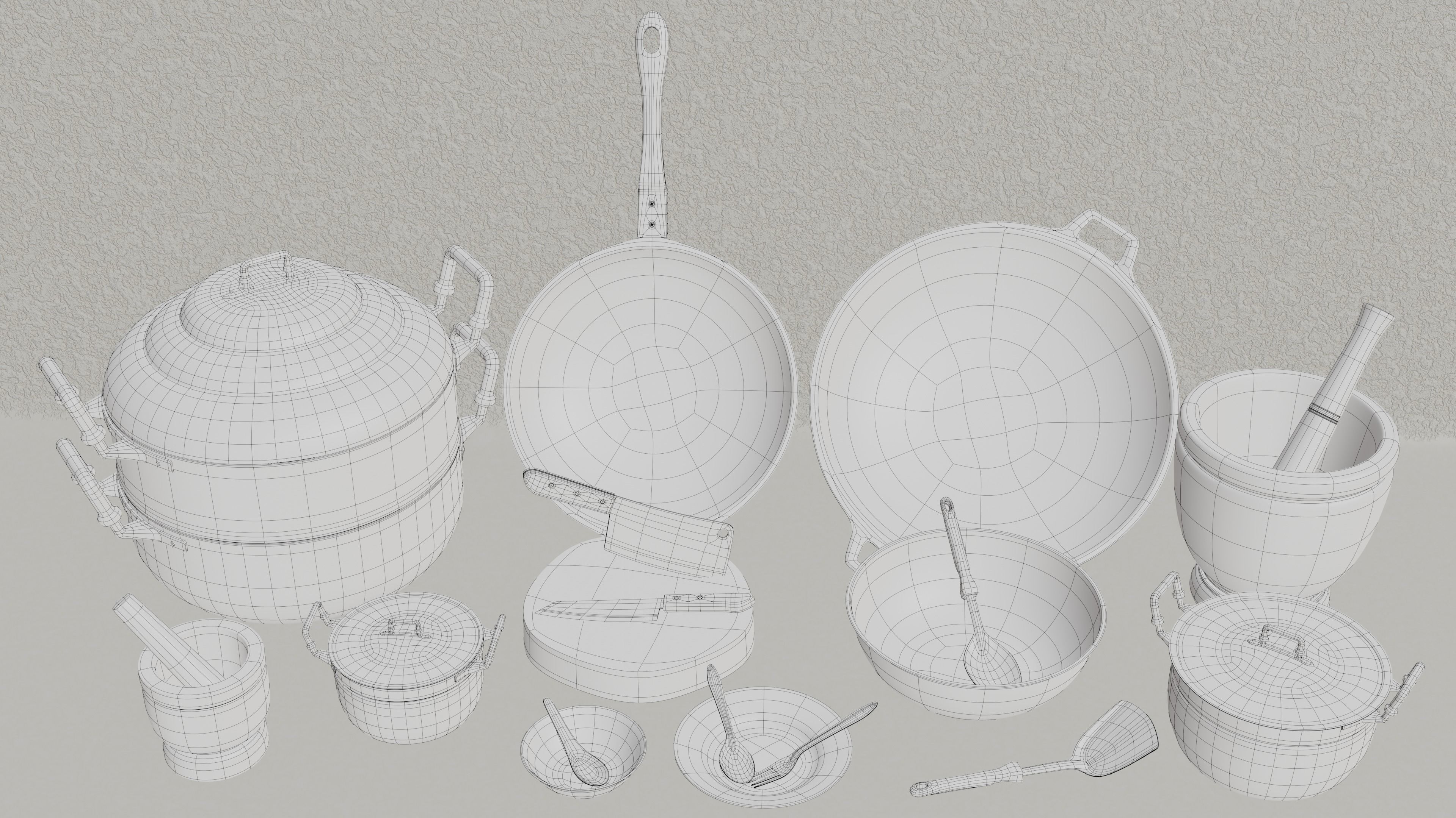 3D model Thai Kitchenware VR / AR / low-poly | CGTrader