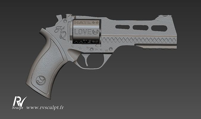 harley Quinn gun 3D model 3D printable | CGTrader