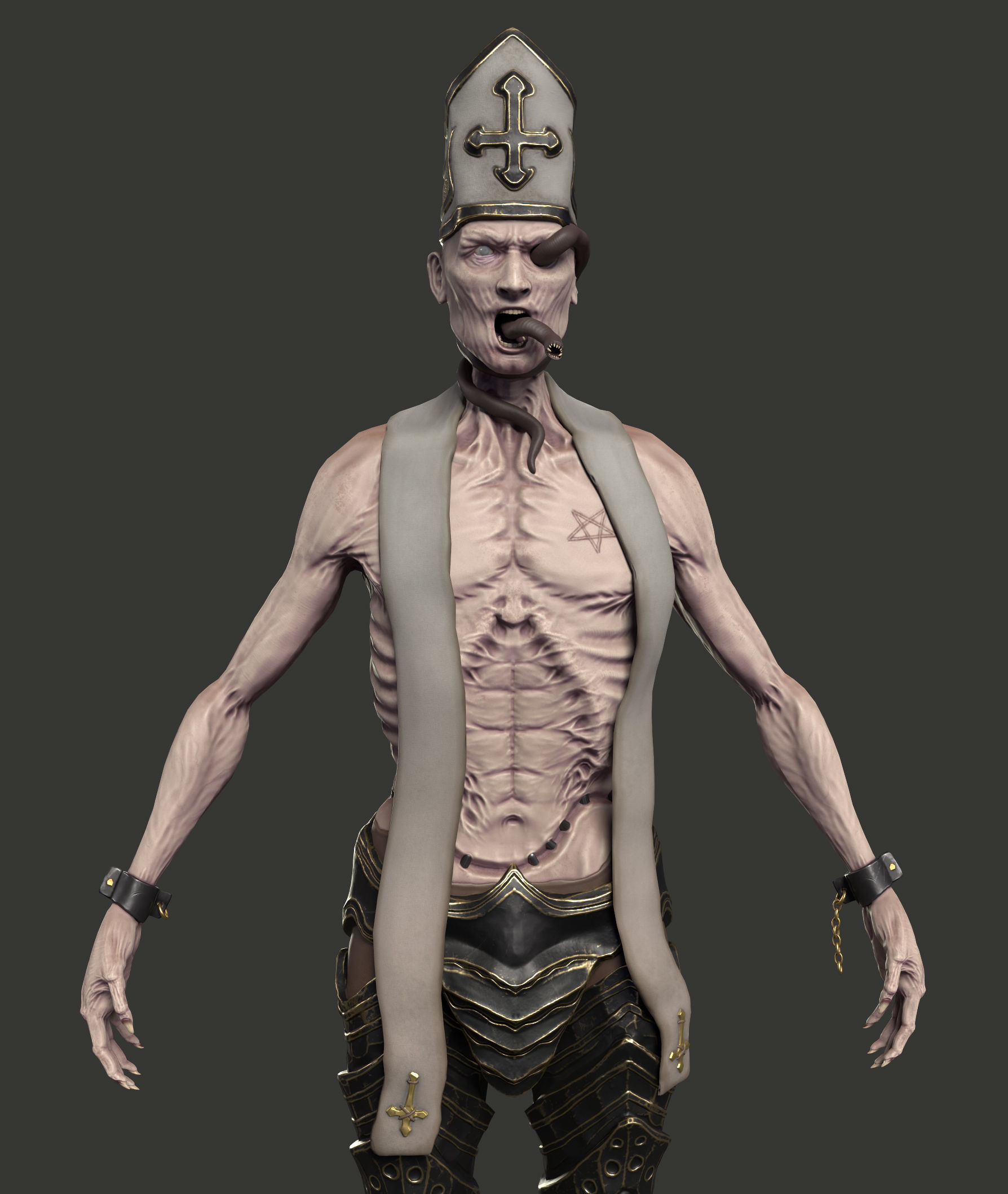 3D model Undead Priest VR / AR / low-poly | CGTrader