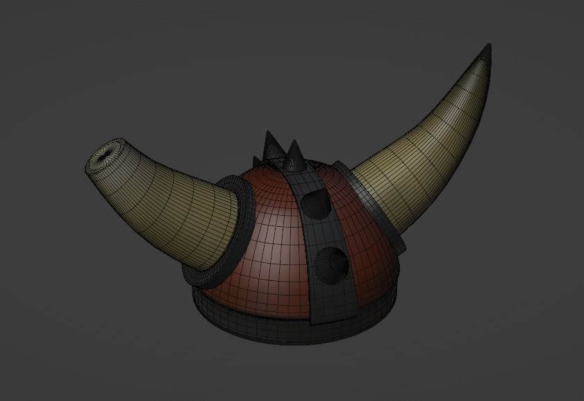 3D model Simple Medieval Horned Viking Helm VR / AR / low-poly | CGTrader
