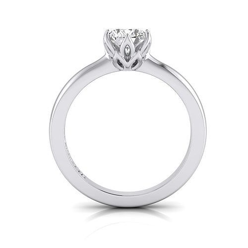 Solitaire diamond ring with Protea flower stylized setting 3D model 3D printable | CGTrader