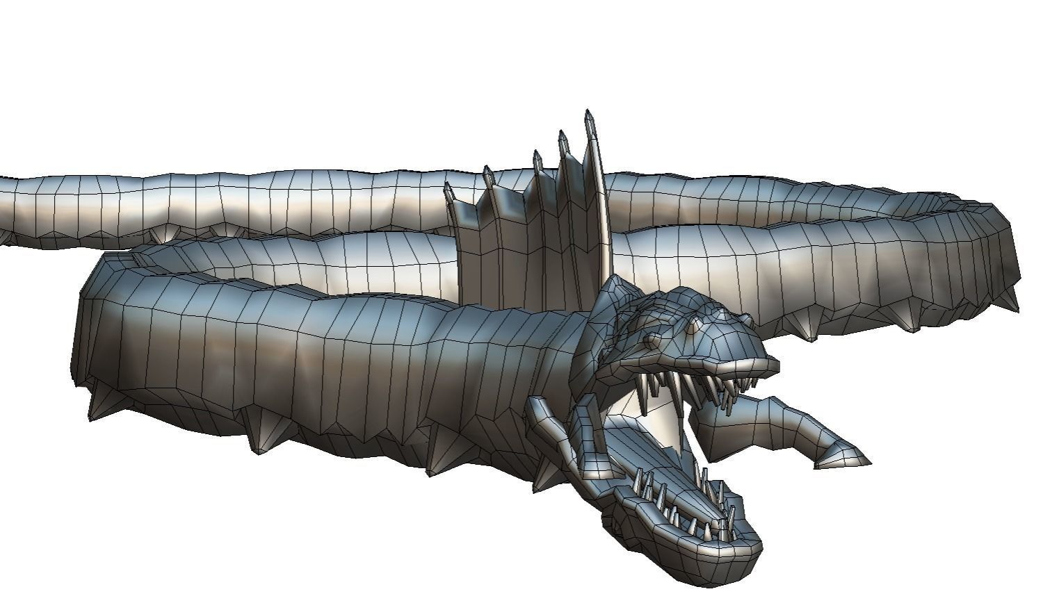 3D model Skined RIgged Fantasy Blue Neon Snake Worm VR / AR / low-poly ...