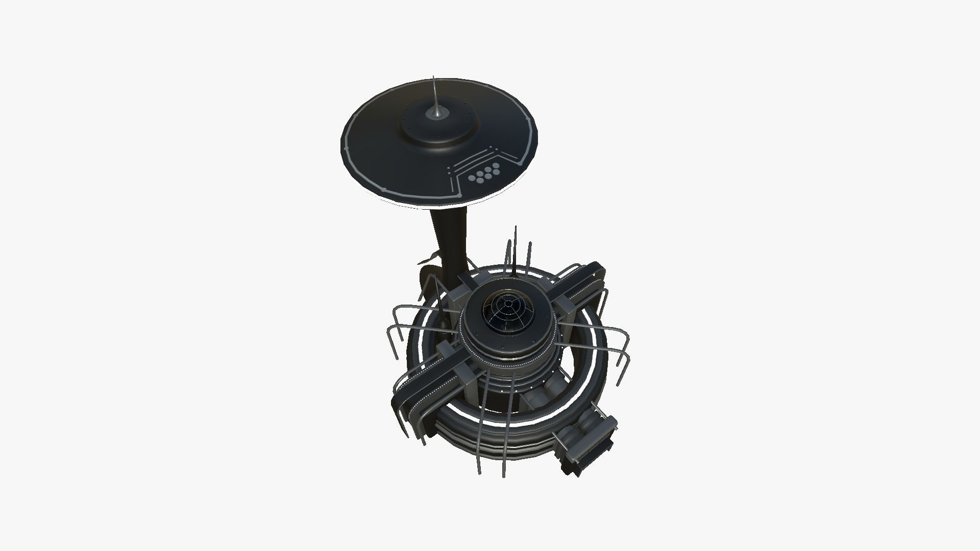 3D model SciFi Facility D07 Black - Sci Fi Exterior Design VR / AR / low-poly | CGTrader