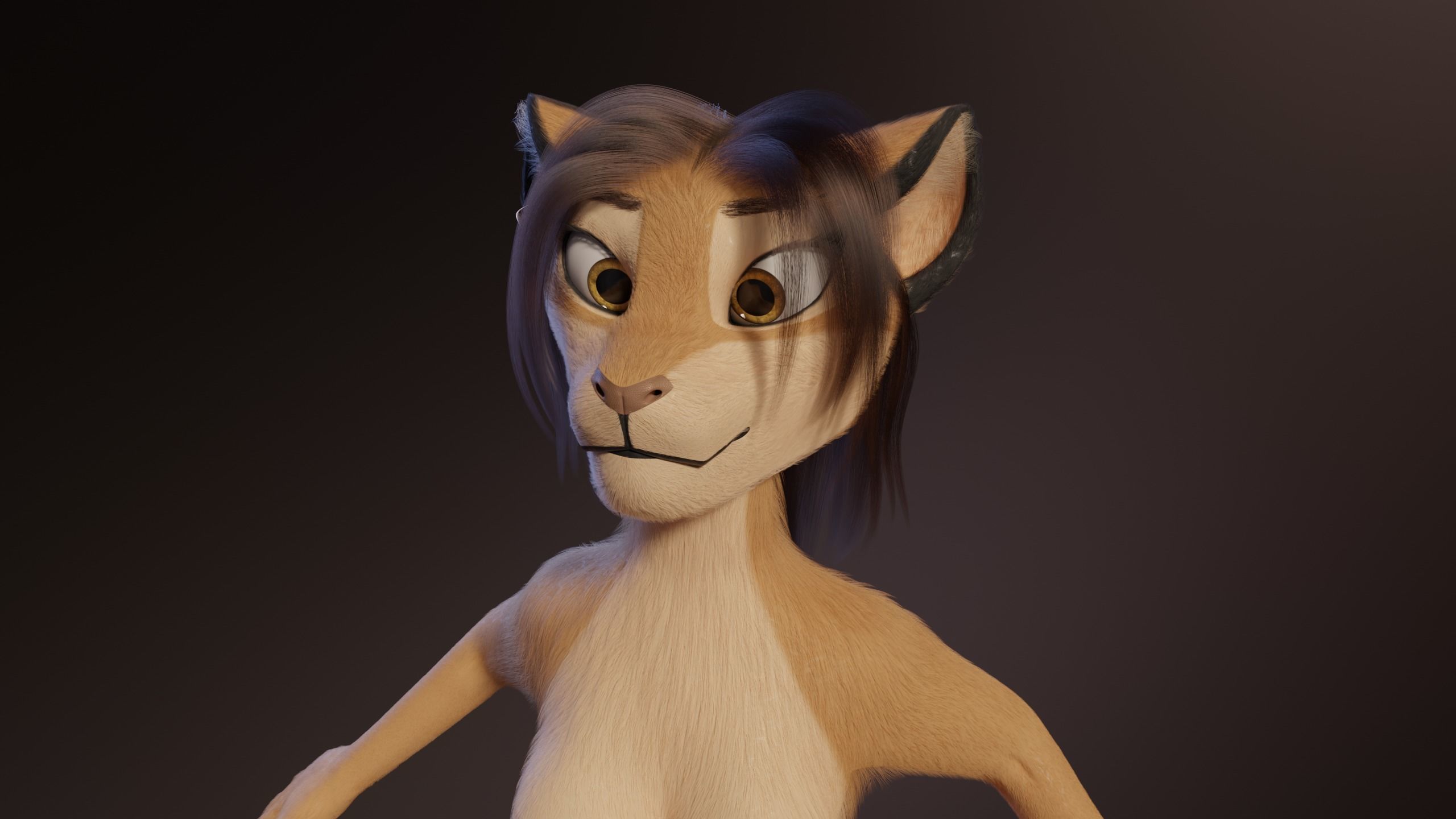 Nicole Anthro lioness 3D model rigged | CGTrader