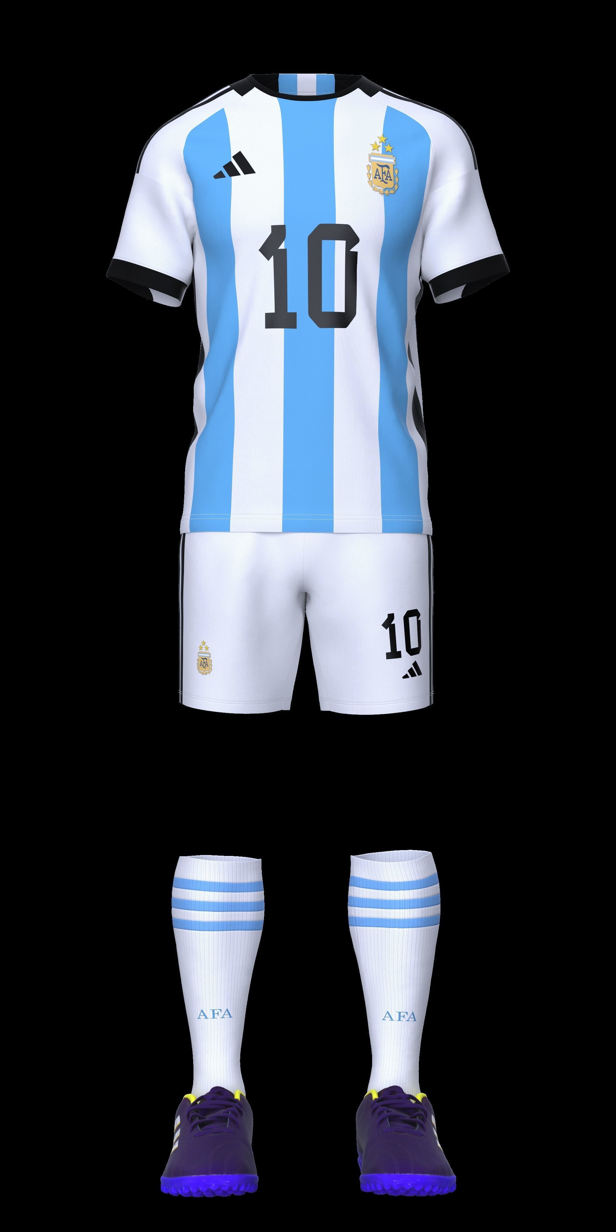 Argentina Messi New Jersey Design 2022 3D model rigged | CGTrader