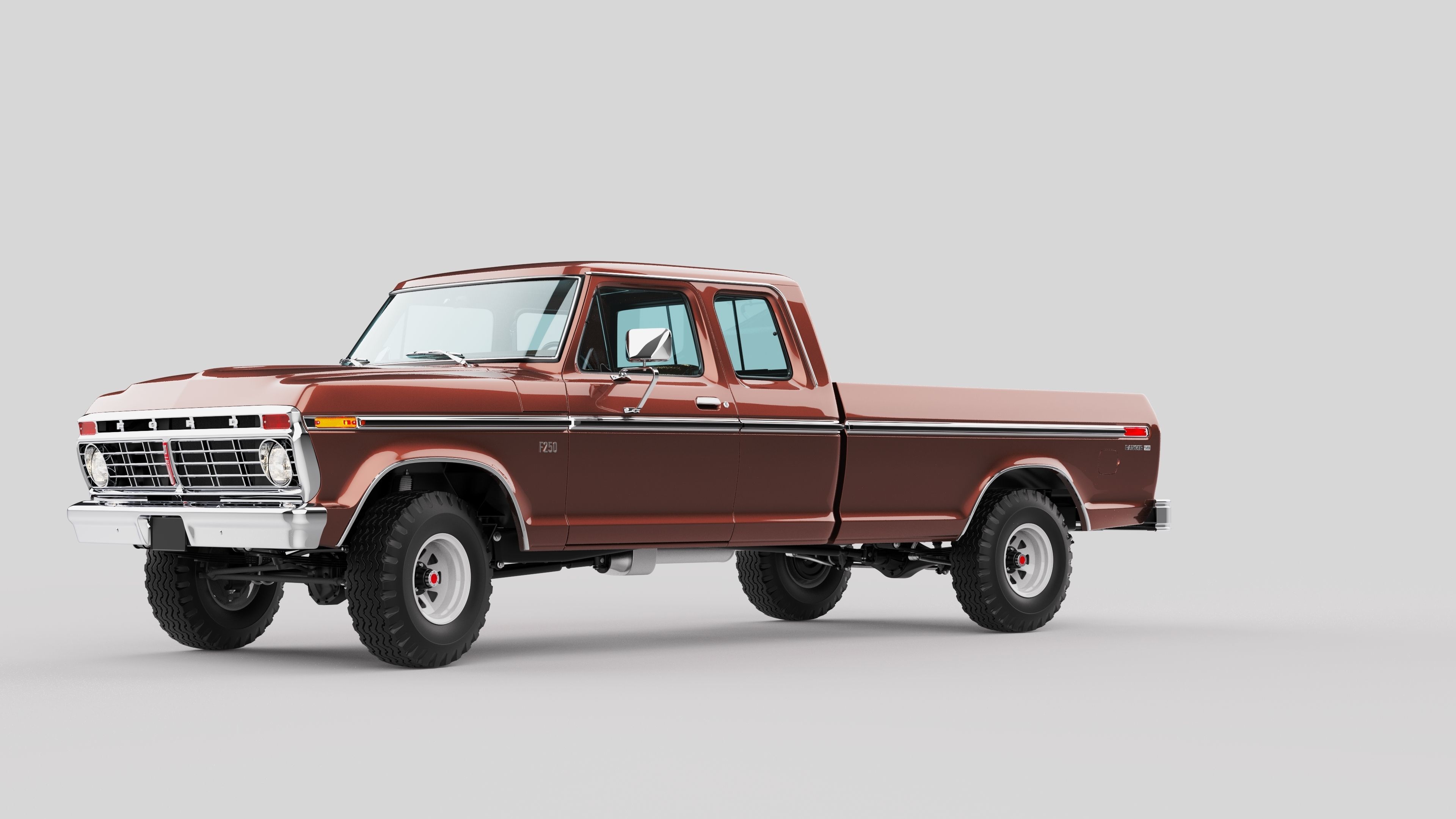 1973 1976 1978 Ford F250 SuperCab 3 in 1 3D model | CGTrader