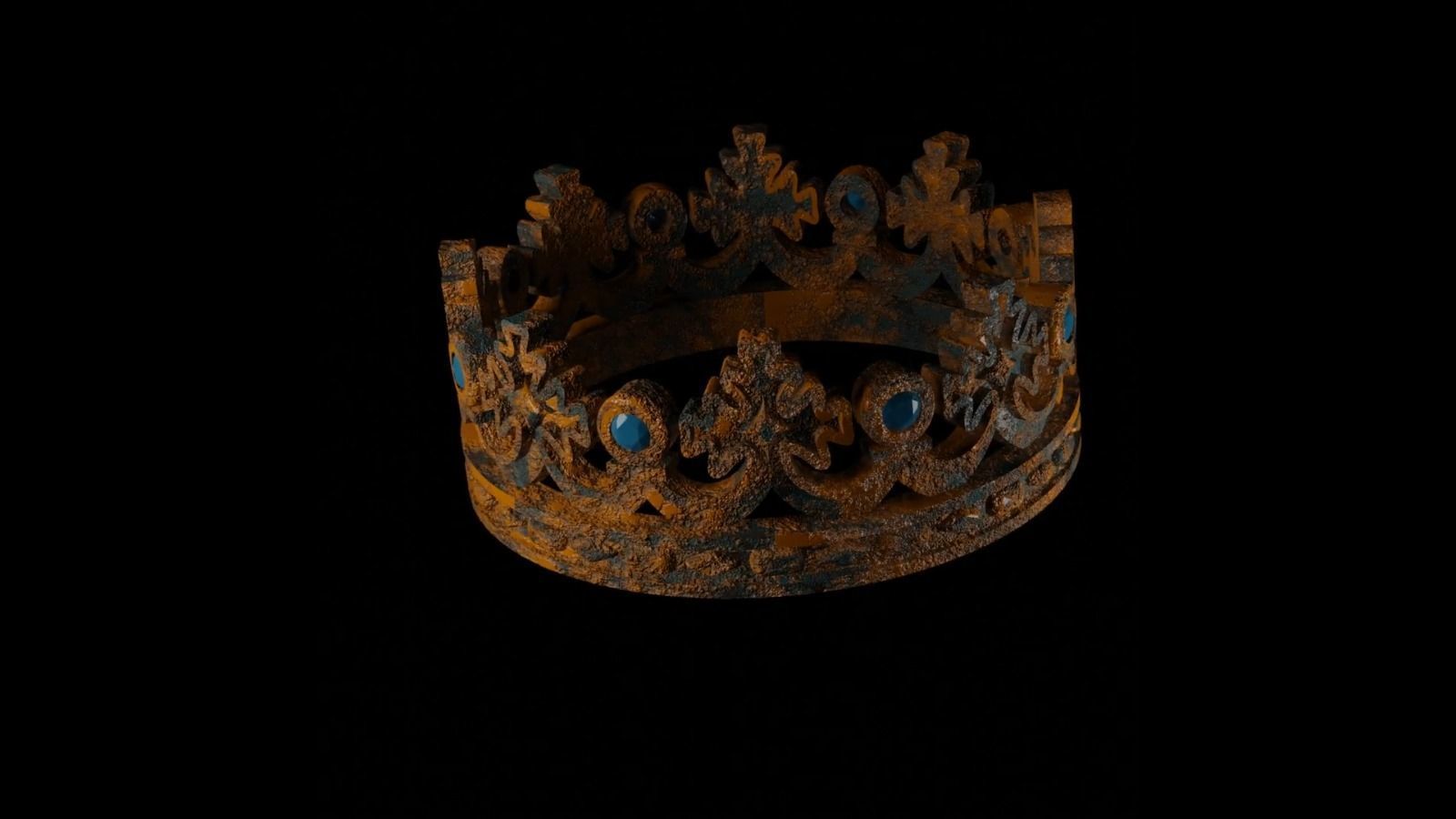 Oxidized Gold Crown 3D model | CGTrader