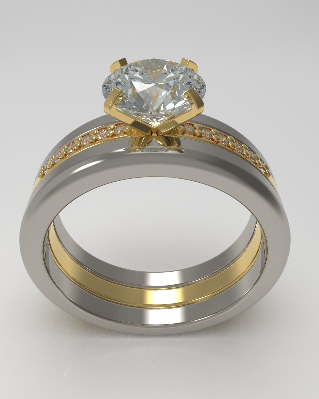 Stacking ring with gems printable 3D model 3D model 3D printable | CGTrader