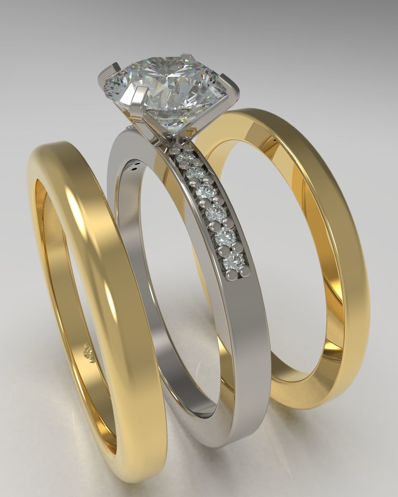 Stacking ring with gems printable 3D model 3D model 3D printable | CGTrader