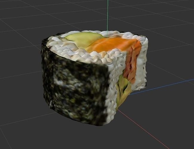 Sushi roll mordido 3D model | CGTrader