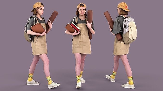 Student Girl 3D model | CGTrader