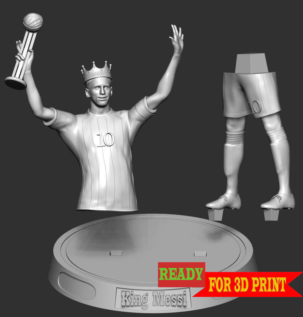 King Messi 3D model 3D printable | CGTrader