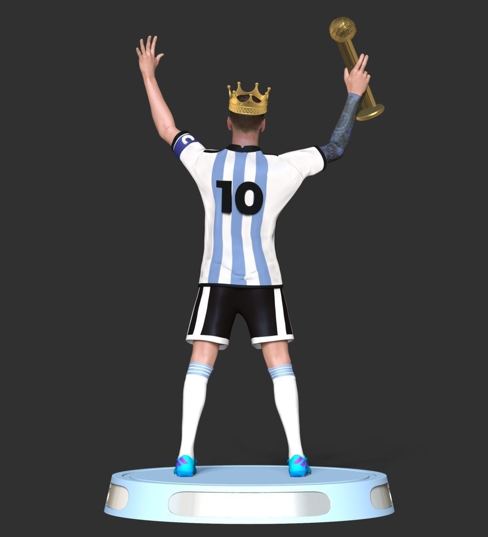 King Messi 3D model 3D printable | CGTrader