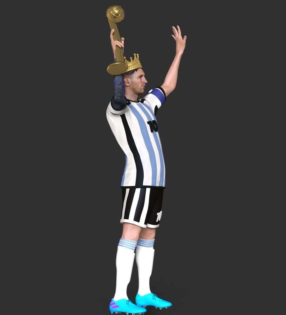 King Messi 3D model 3D printable | CGTrader