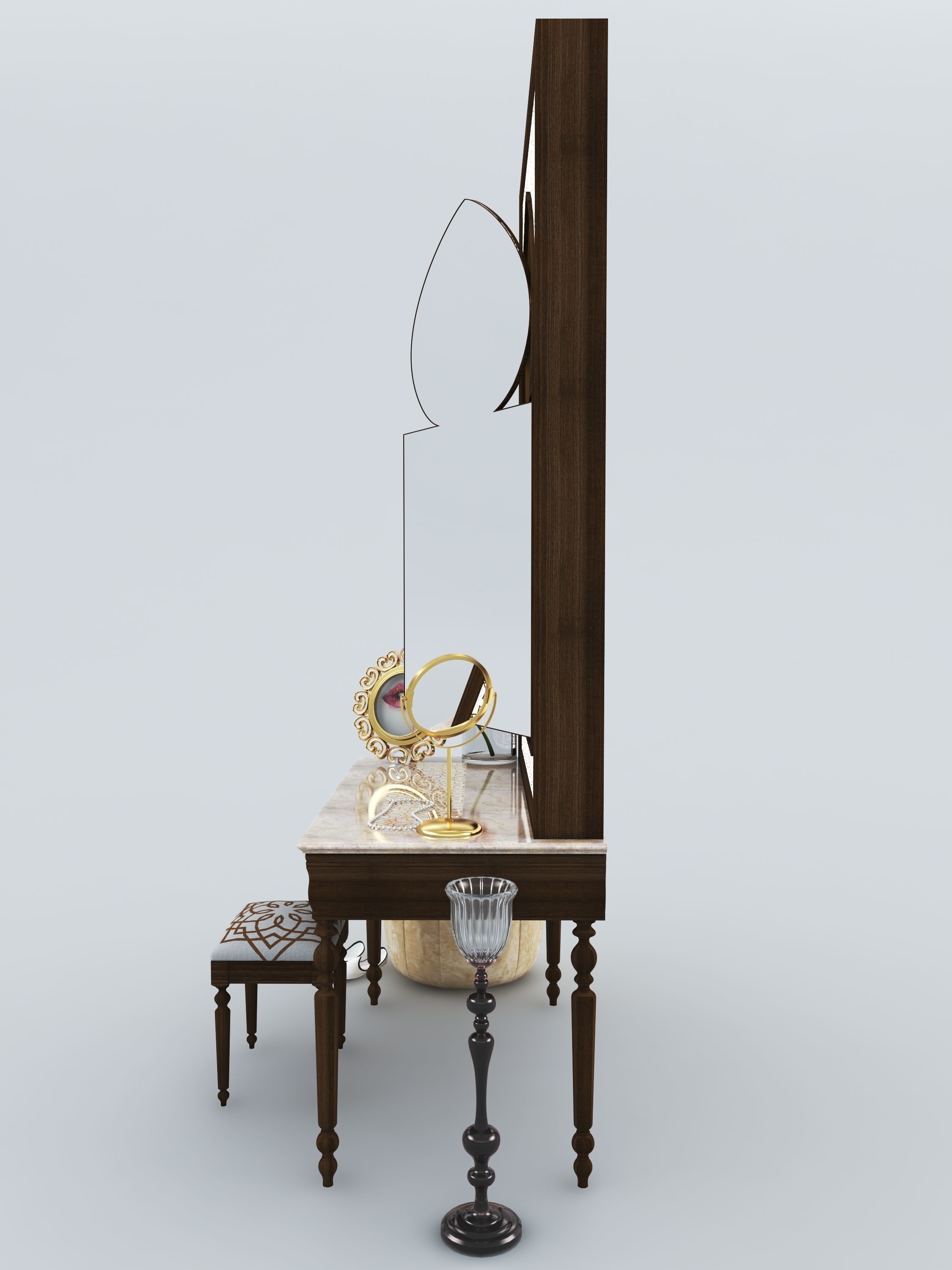 Dressing Table and Mirror 3D model animated | CGTrader