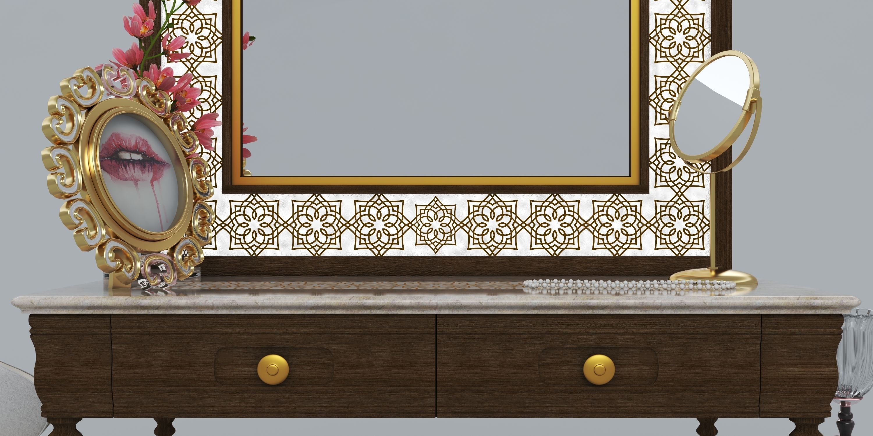 Dressing Table and Mirror 3D model animated | CGTrader