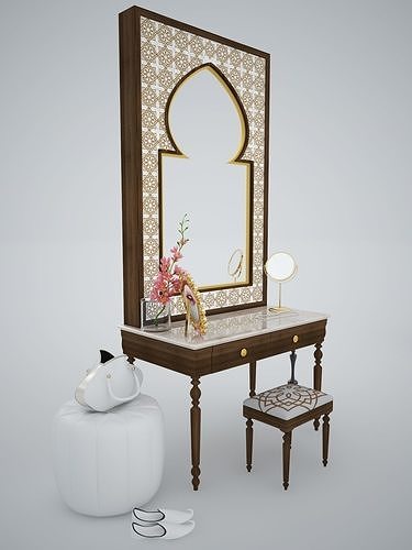 Dressing Table and Mirror 3D model animated | CGTrader