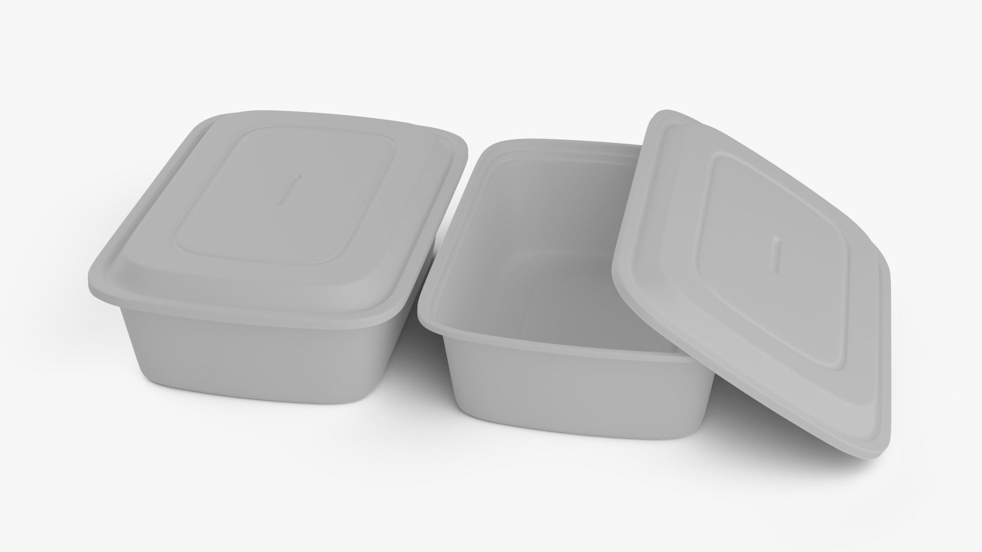 3D model Rectangle Meal Prep Container 3 VR / AR / low-poly | CGTrader