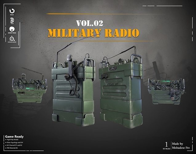 Military Radio - VOL 02 - Game Ready 3D model | CGTrader