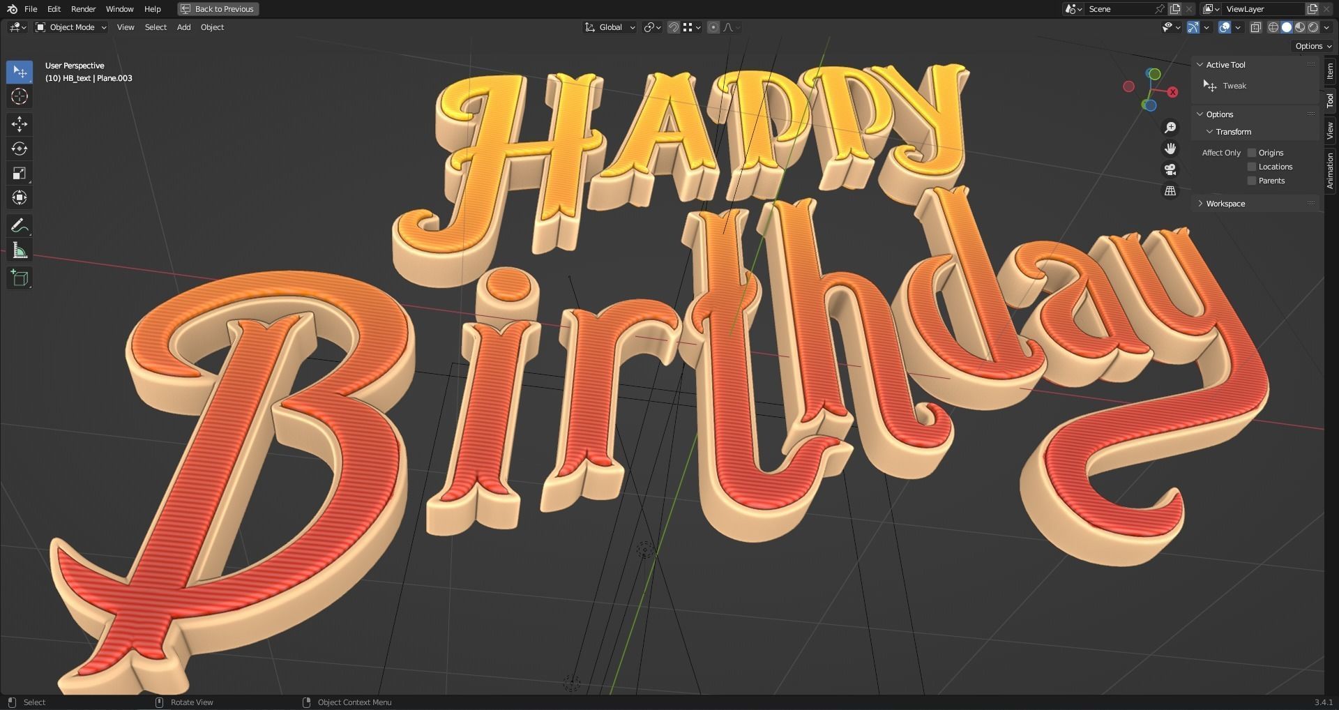 Happy Birthday Text 3D model | CGTrader