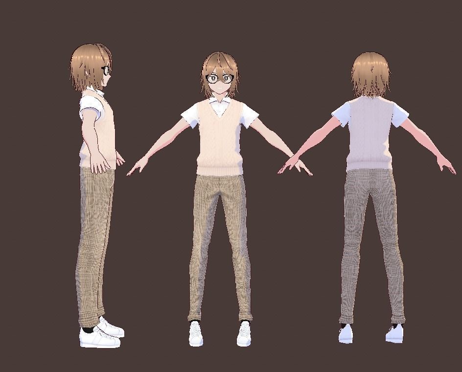 3D model Vroid 3D 2 anime character Model Low-poly 3D model VR / AR ...