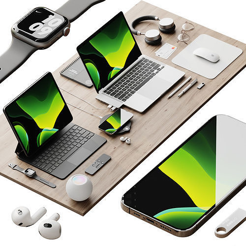 Apple Set 6 3D model | CGTrader