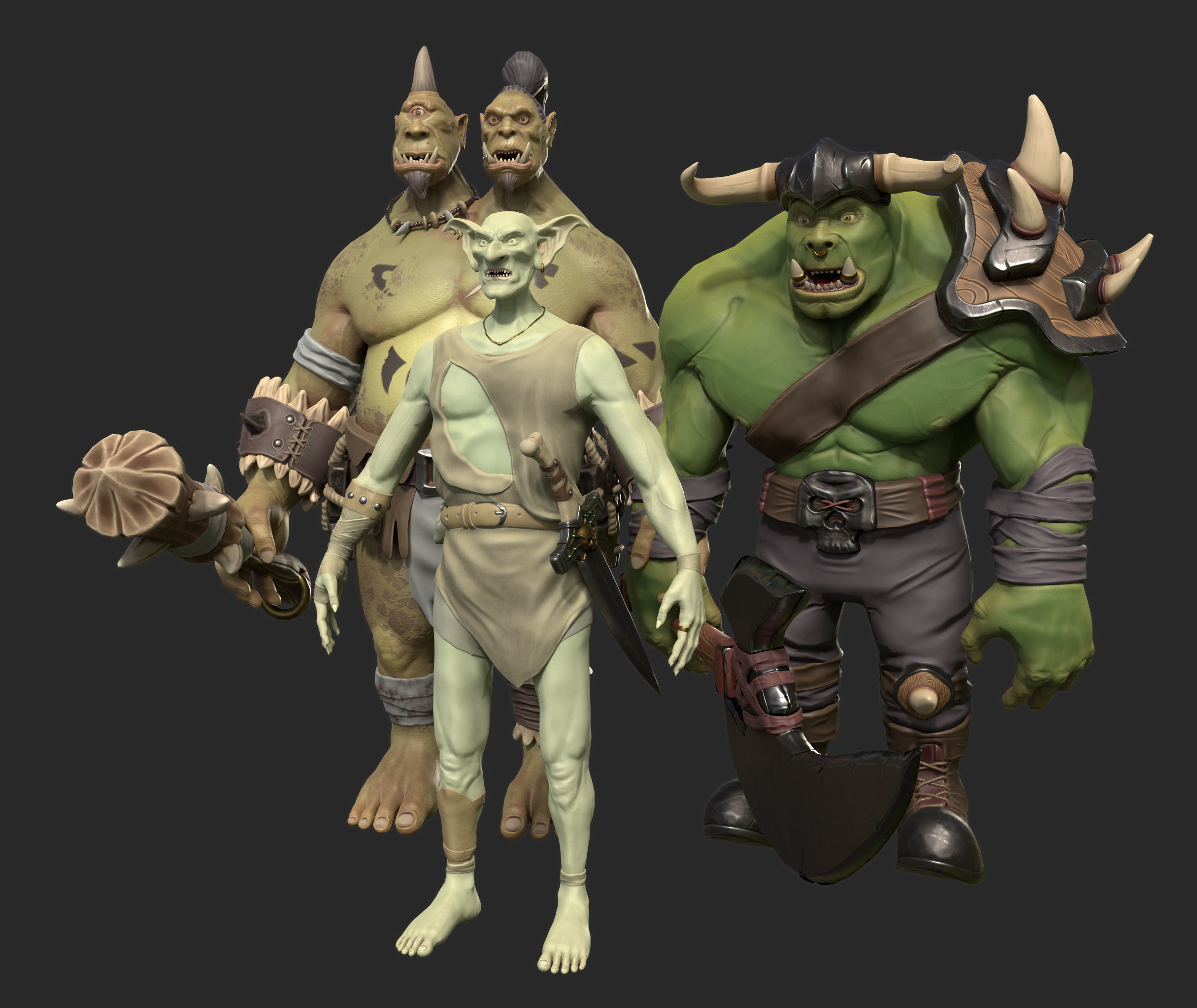 Fantasy Characters Pack Orc Ogre and Goblin 3D Model Collection | CGTrader