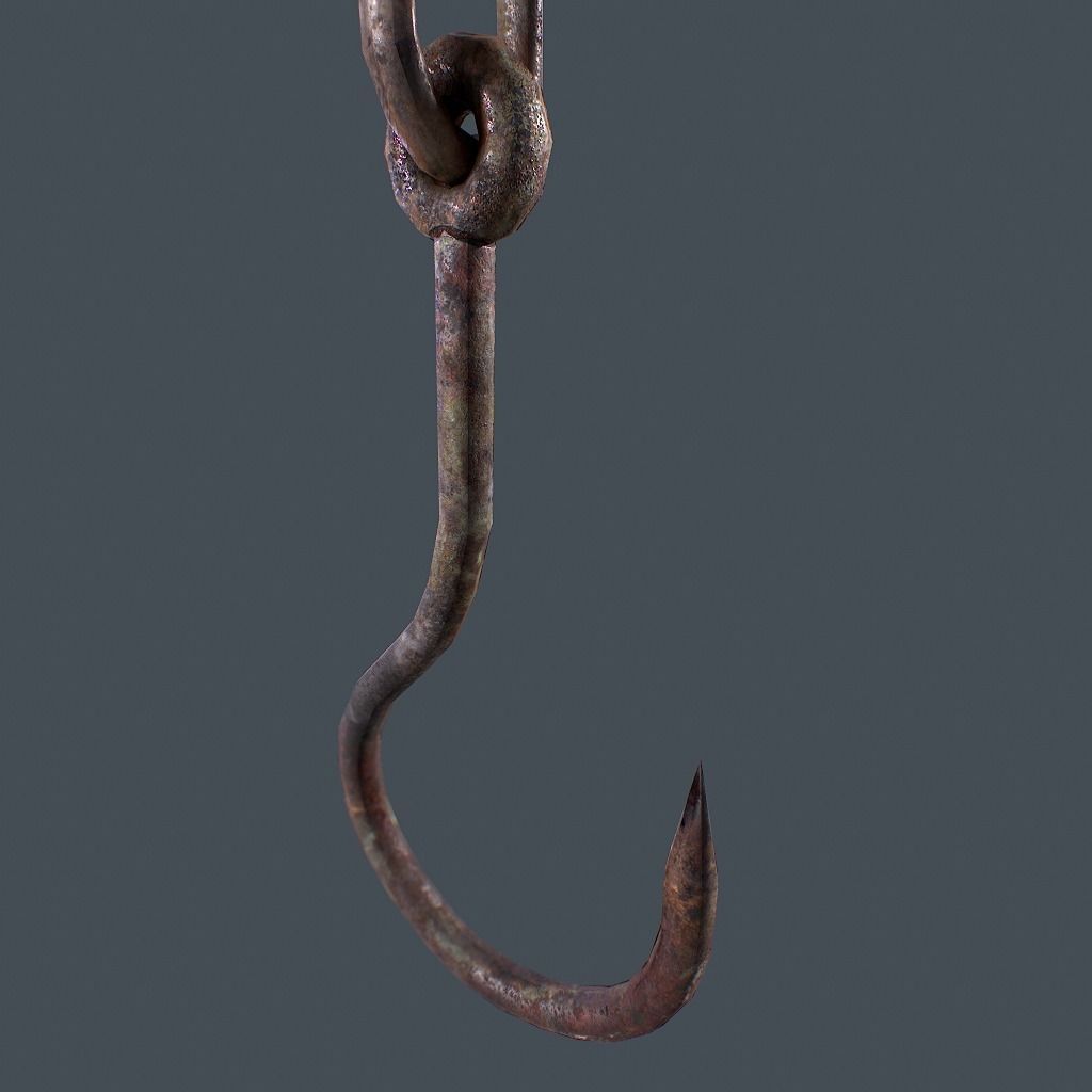 3D model Old Chain with Hook VR / AR / low-poly | CGTrader