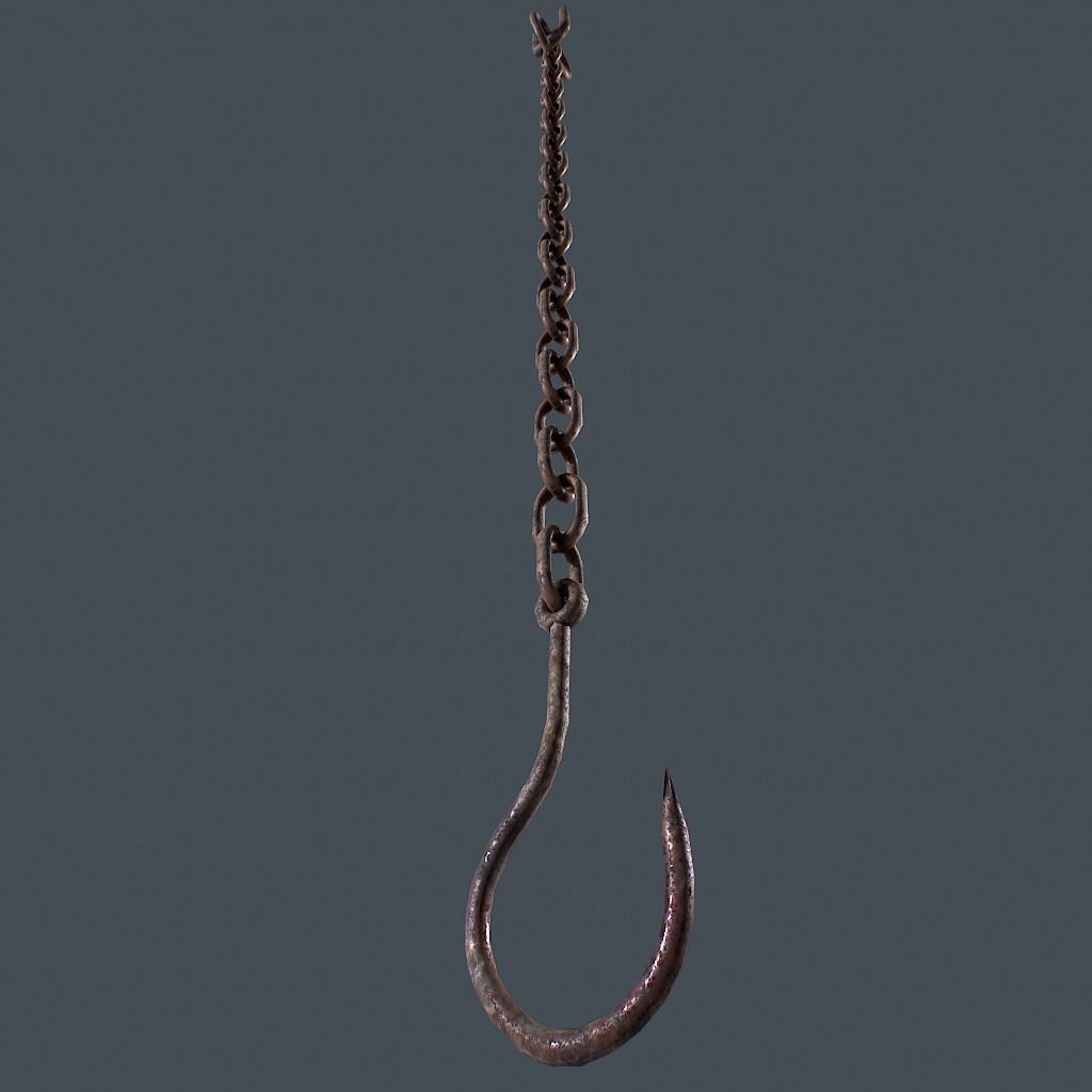 3D model Old Chain with Hook VR / AR / low-poly | CGTrader