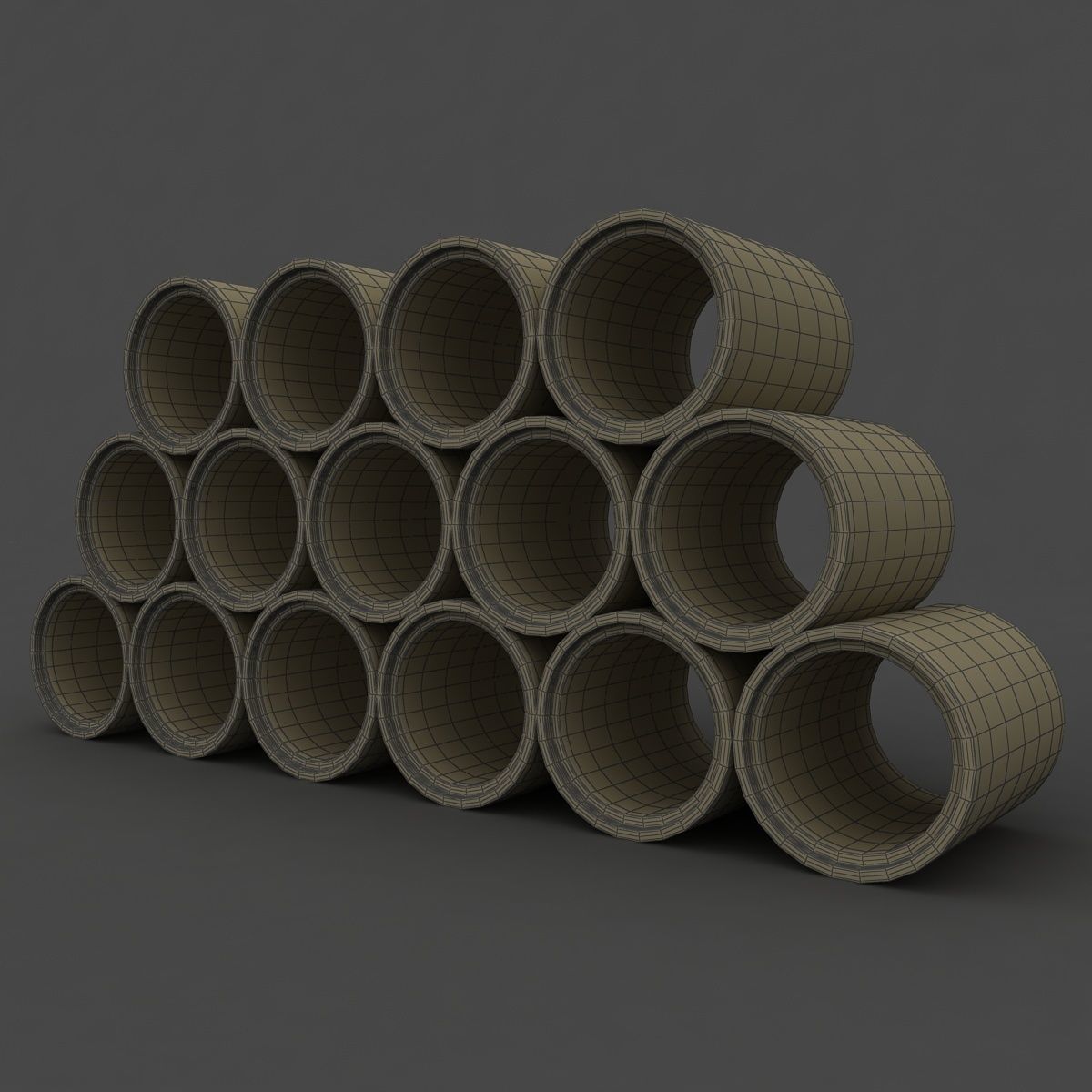 Concrete Pipes Stack 3D model | CGTrader