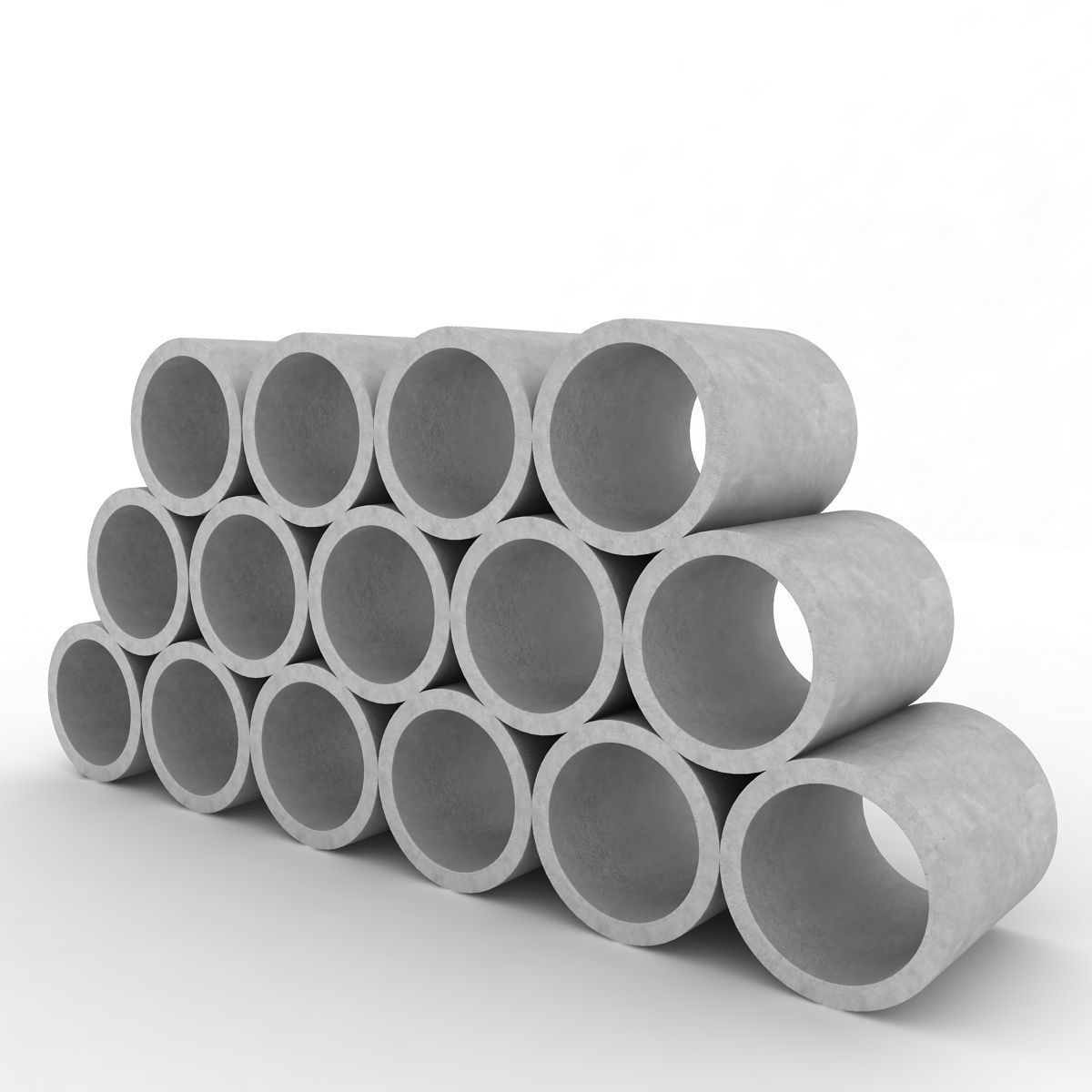 Concrete Pipes Stack 3D model | CGTrader
