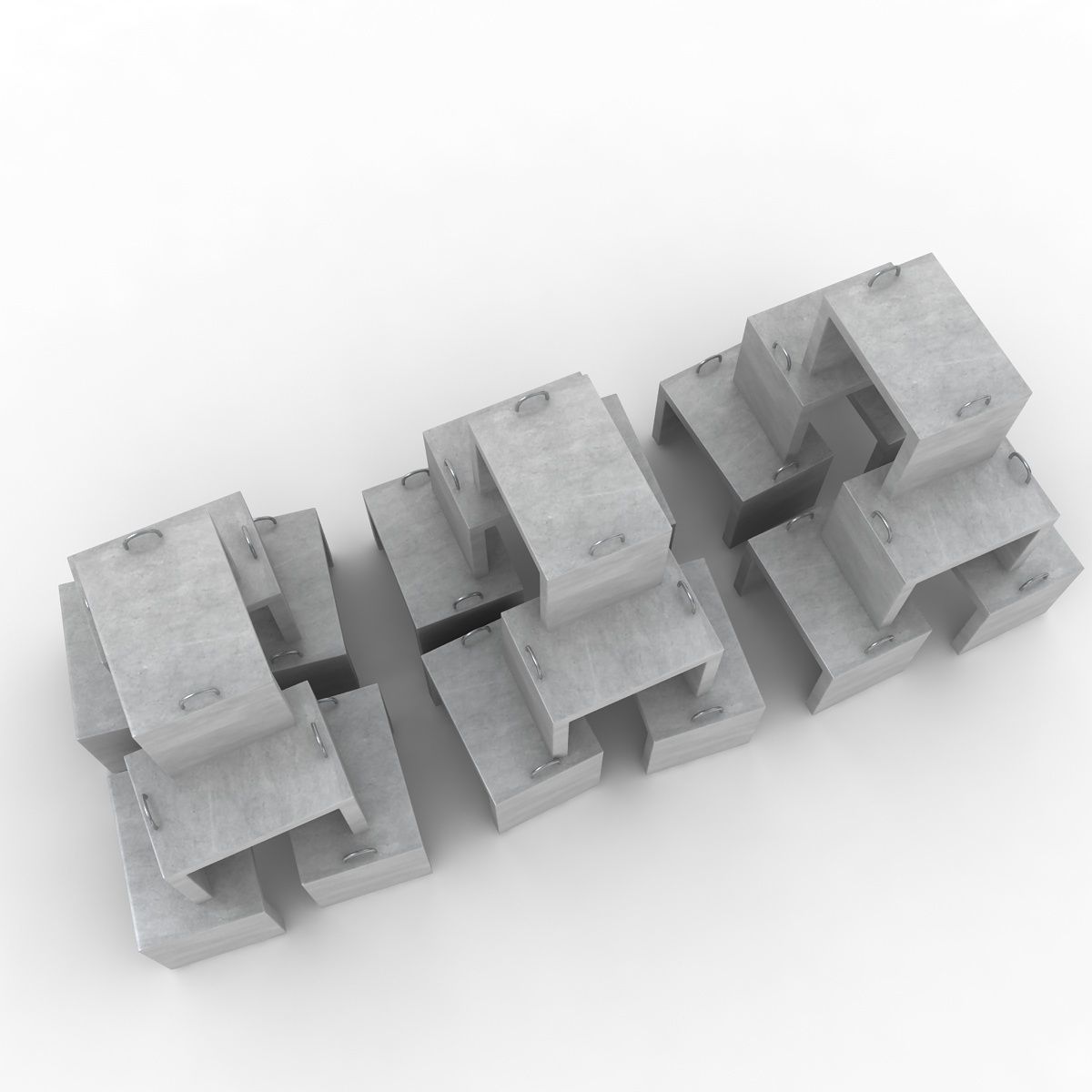 Stack Of Concrete Blocks 3D model | CGTrader