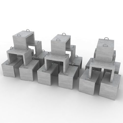 Stack Of Concrete Blocks 3D model | CGTrader