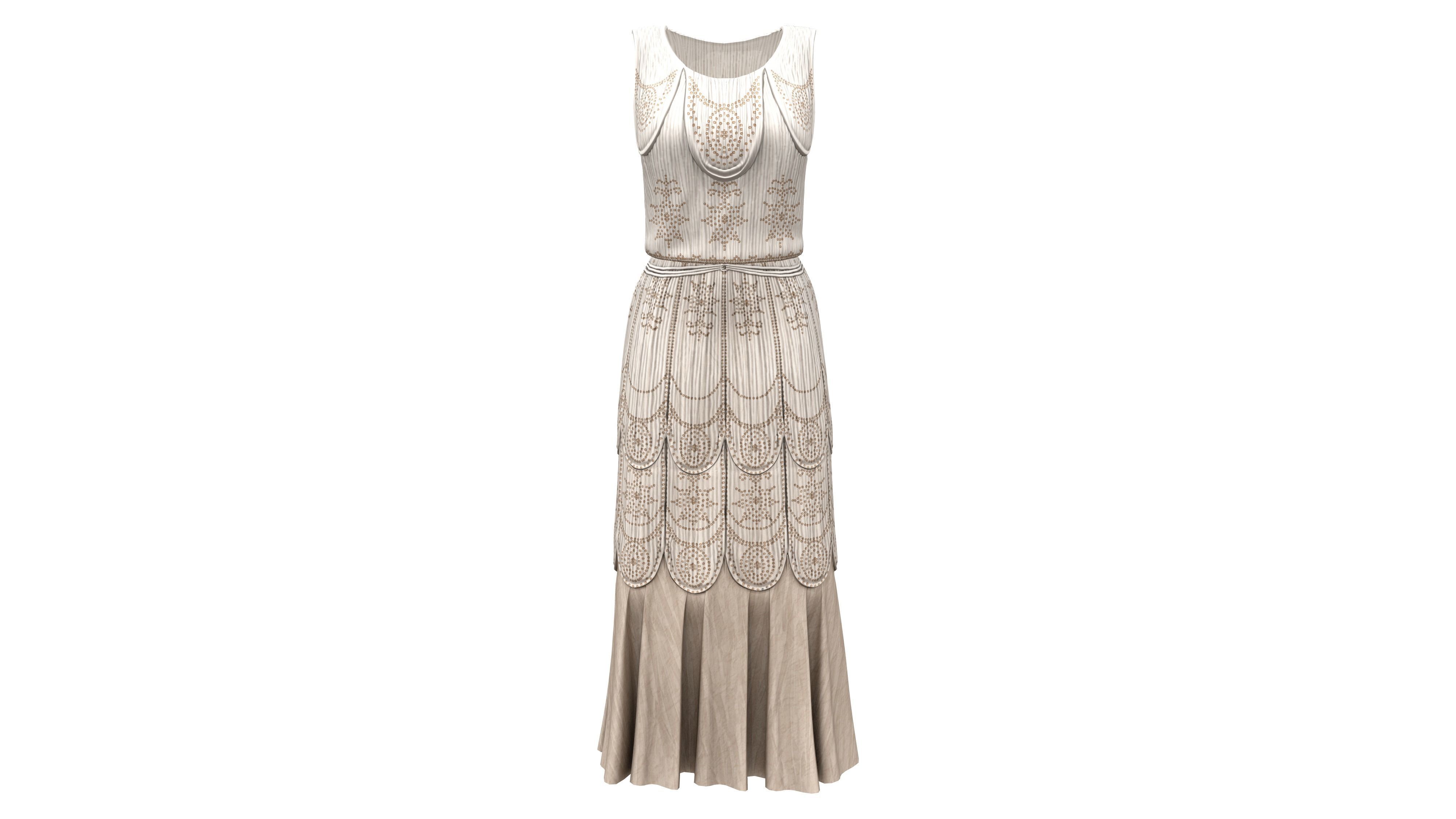 3D model 1930s Evening Dress VR / AR / low-poly | CGTrader