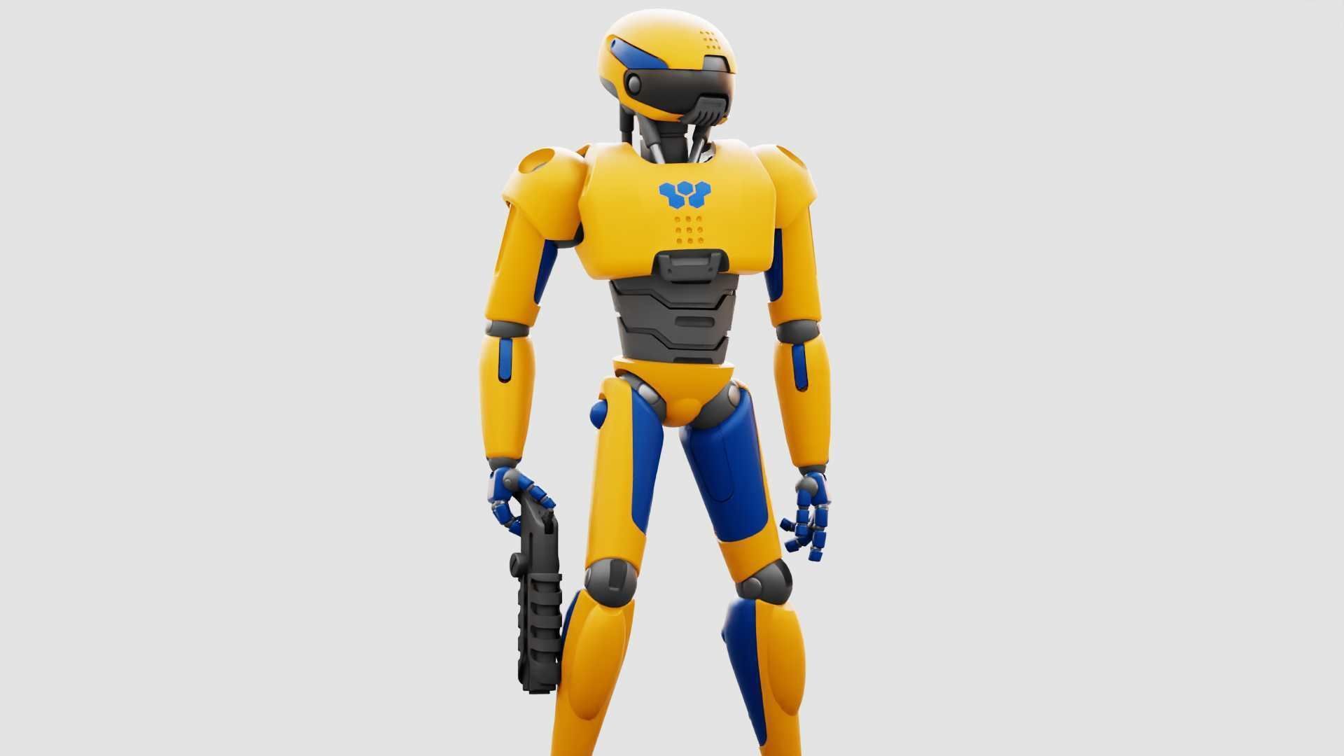 POLICE OFFICER ANDROID RIGGED 3D model rigged | CGTrader