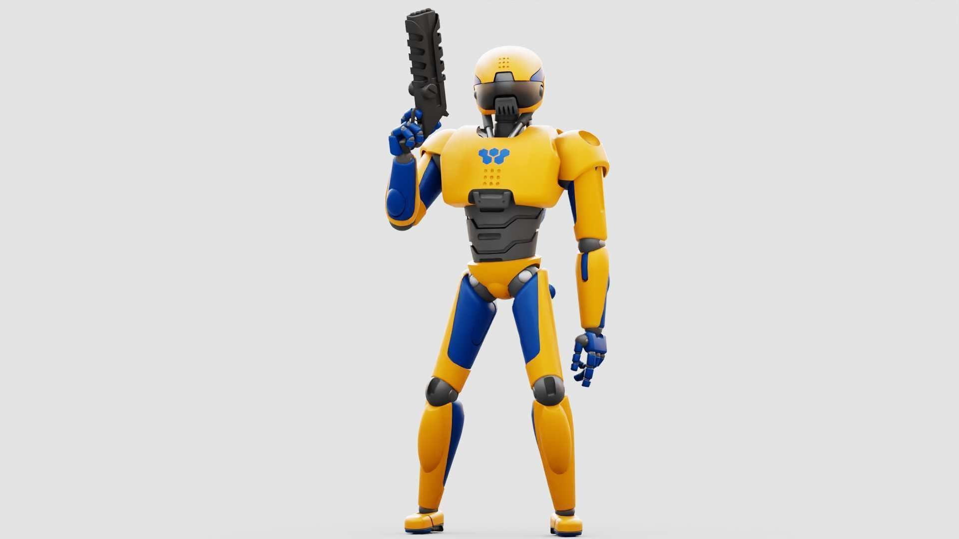 POLICE OFFICER ANDROID RIGGED 3D model rigged | CGTrader