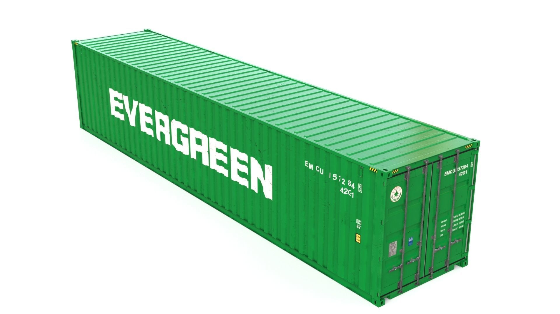 40 feet EVERGREEN standard shipping container 3D model | CGTrader