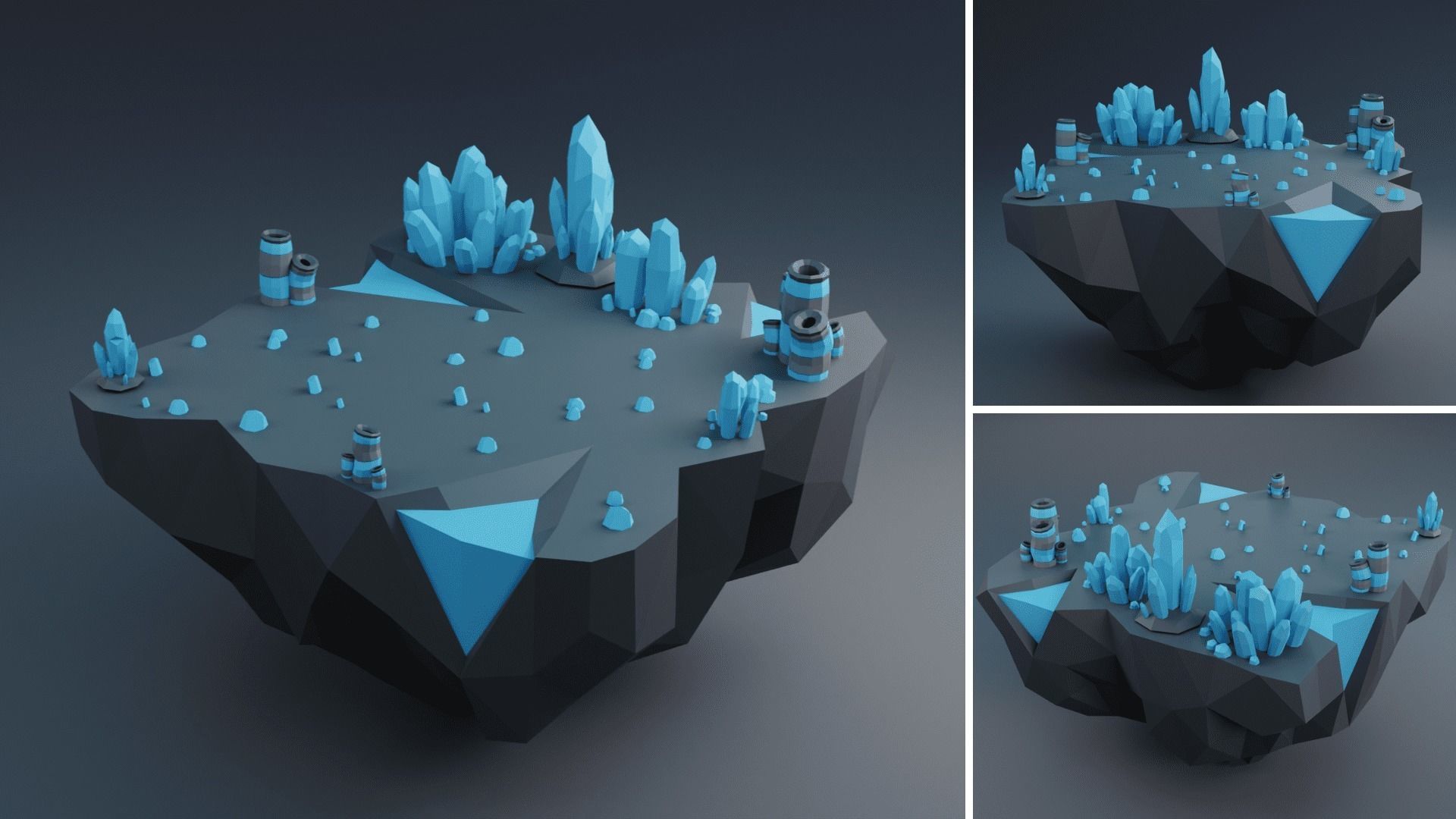 3D model Low Poly Worlds Islands Exteriors Pack VR / AR / low-poly ...