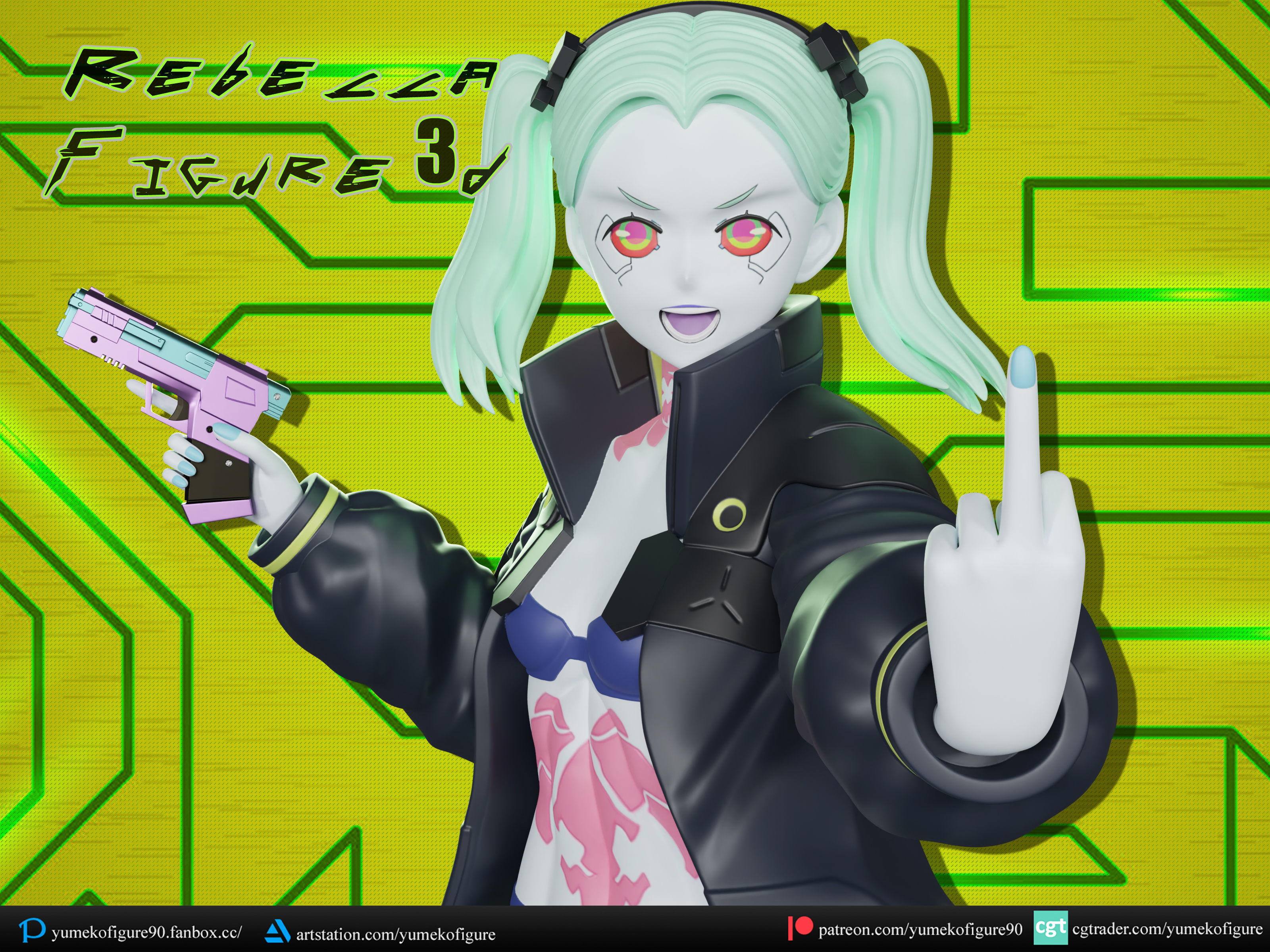 Rebecca cyberpunk edgerunner figure 3d 3D model 3D printable | CGTrader